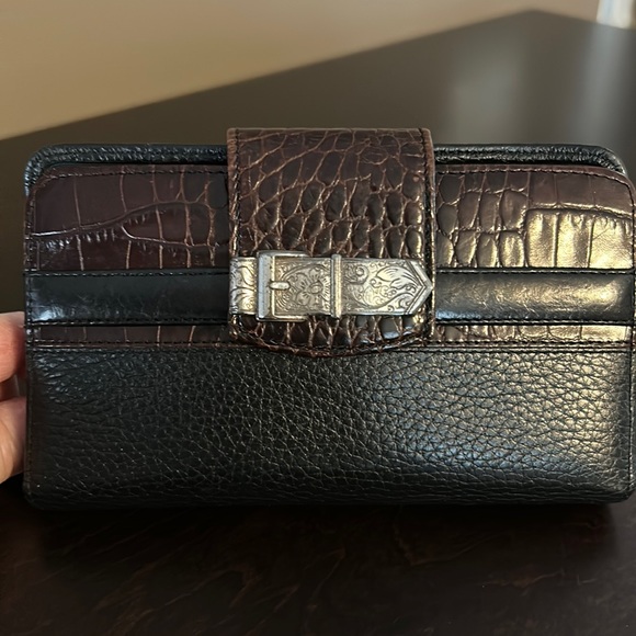 Brighton | Bags | Brighton Black And Brown Leather Wallet | Poshmark